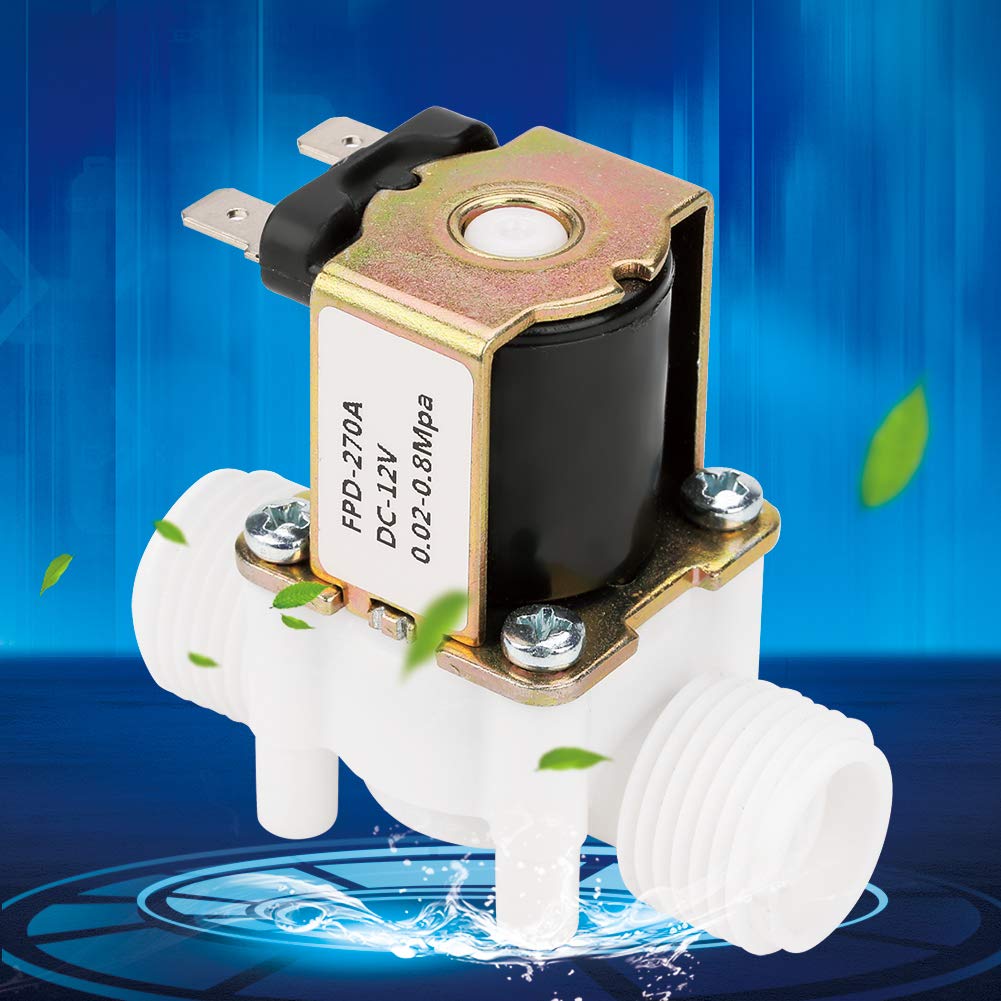 SANON NC Plastic Electrical Inlet Solenoid Water Valve for Water Dispense 12V G1/2