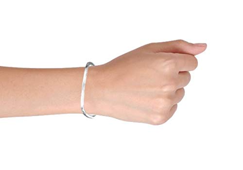 Personalized Engravable Plain Stackable Smooth Polished Solid Square Bangle Bracelet For Women .925 Sterling Silver