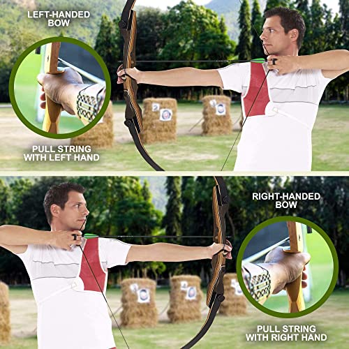 Samick Sage Takedown Recurve Bow and Arrow Set - 62 Inch Complete Ready-to-Use Longbow Archery Set - Includes 6 Arrows, Quiver, Bowstring & Stringer Tool, Arm & Finger Guard for Adults & Teens