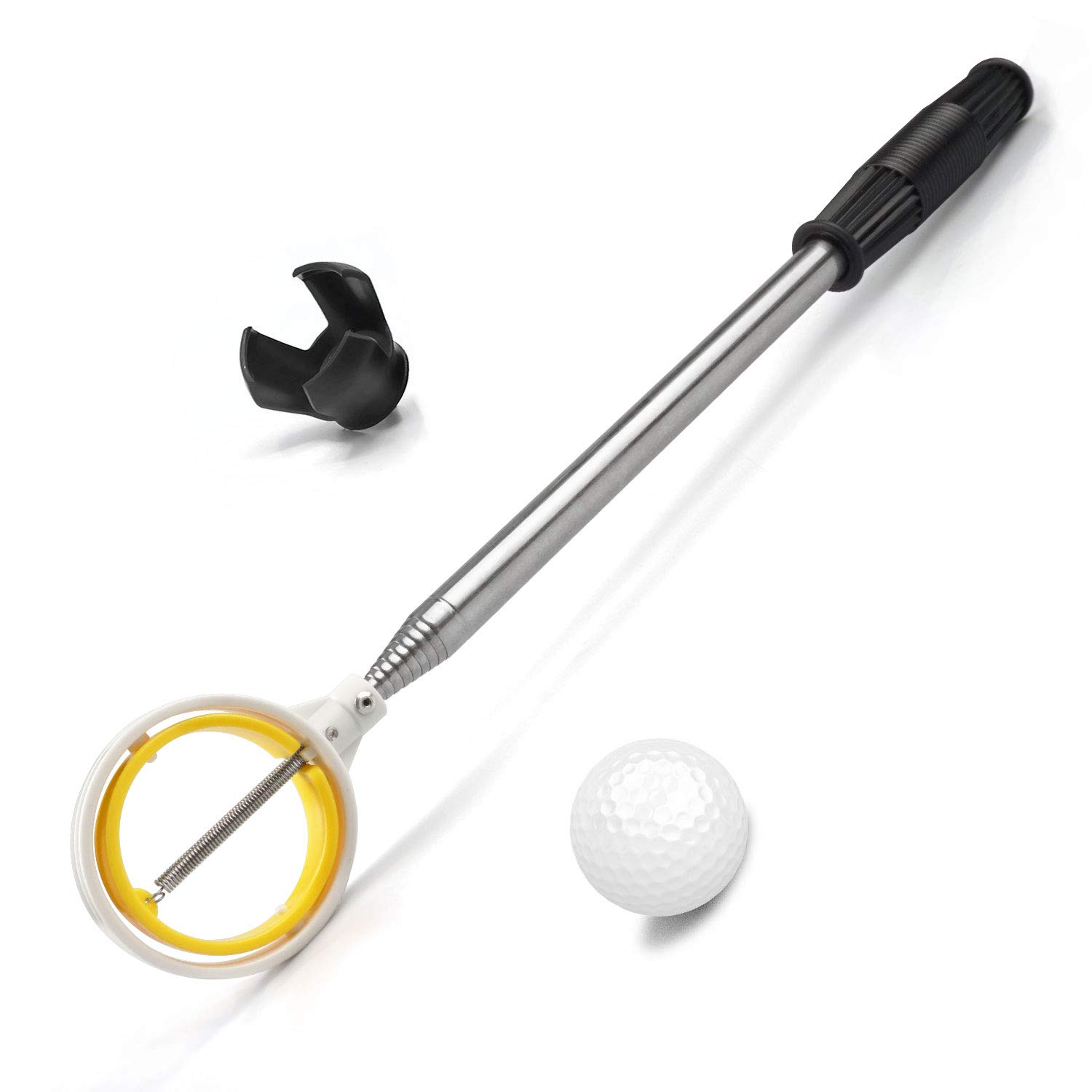 prowithlin Golf Ball Retriever, Stainless Telescopic Extendable Golf Ball Retriever for Water w/Golf Ball Pick Up Retriever Grabber Claw Sucker Tool, Golf Accessories Golf Gift for Men (6ft)