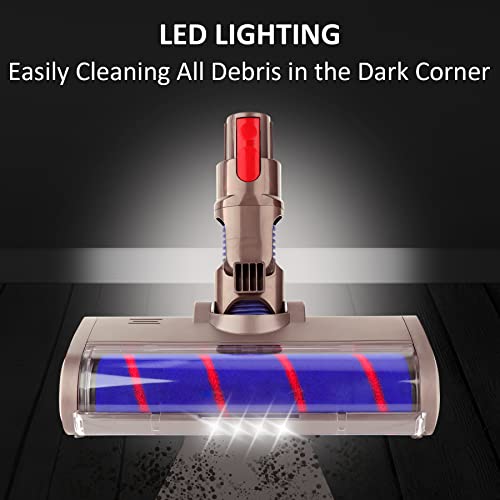 PULINKAI Quick-Release Soft Roller Cleaner Head Accessory Attachment Replacement for Dyson V7 V8 V10 V11 V15 SV10 SV11 Vacuum Cleaner with LED Indicator