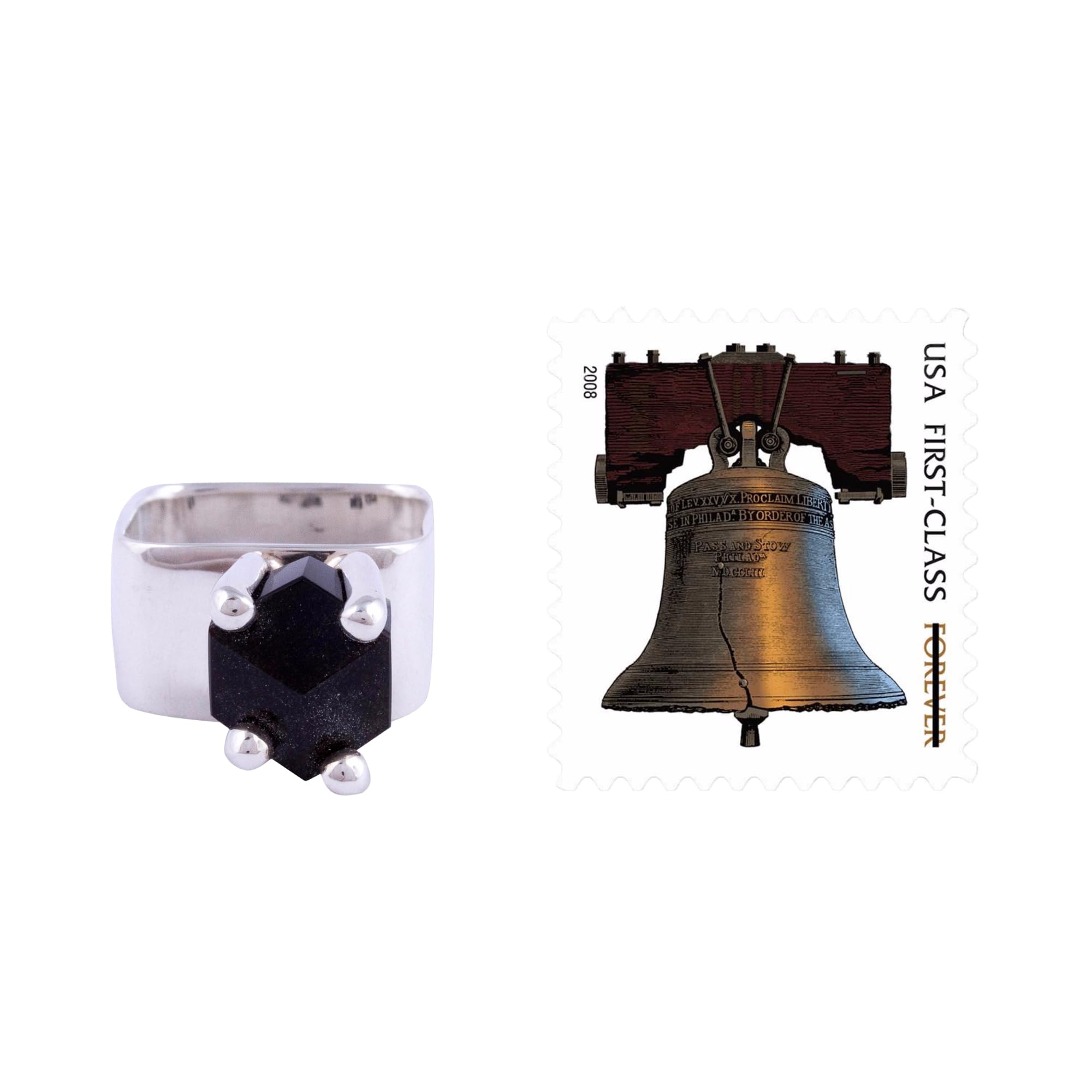NOVICA Artisan Handmade .925 Sterling Silver Obsidian Solitaire Ring Taxco with Black Single Stone Cocktail Mexico Modern 'Modern Facets'