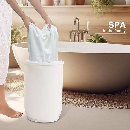 SAMEAT Luxury Large Towel Heated Warming Bucket Towel Warmers for Bathroom, Auto Shut Off, Fits Up to Two 40"X70" Oversized Towels, PJ's, Bathrobes, Blankets and More,Gray