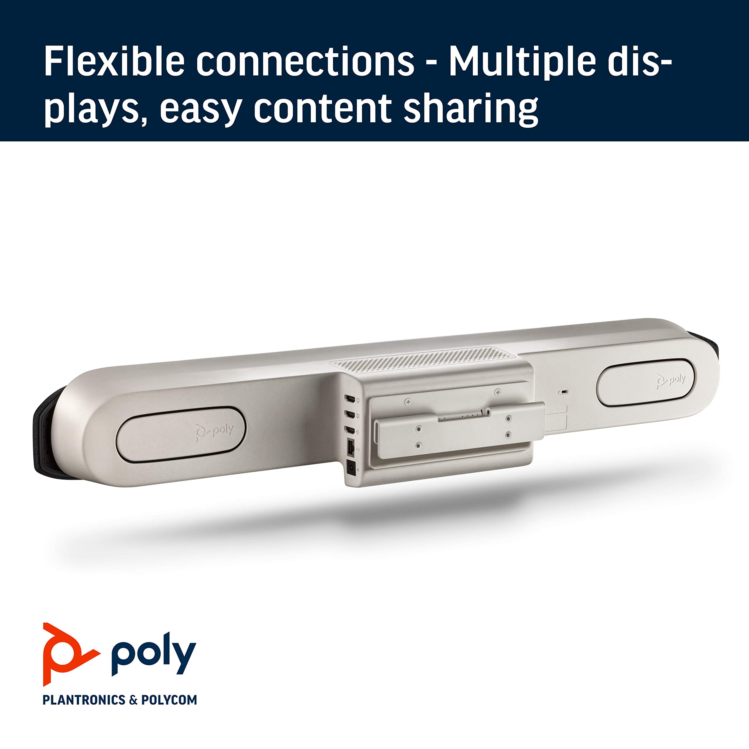 Poly - Studio X50 (Polycom) with TC8 Touch Controller - 4K Video & Audio Bar - Conferencing System for Mid-Size Meeting Rooms - Works with Teams, Zoom & more