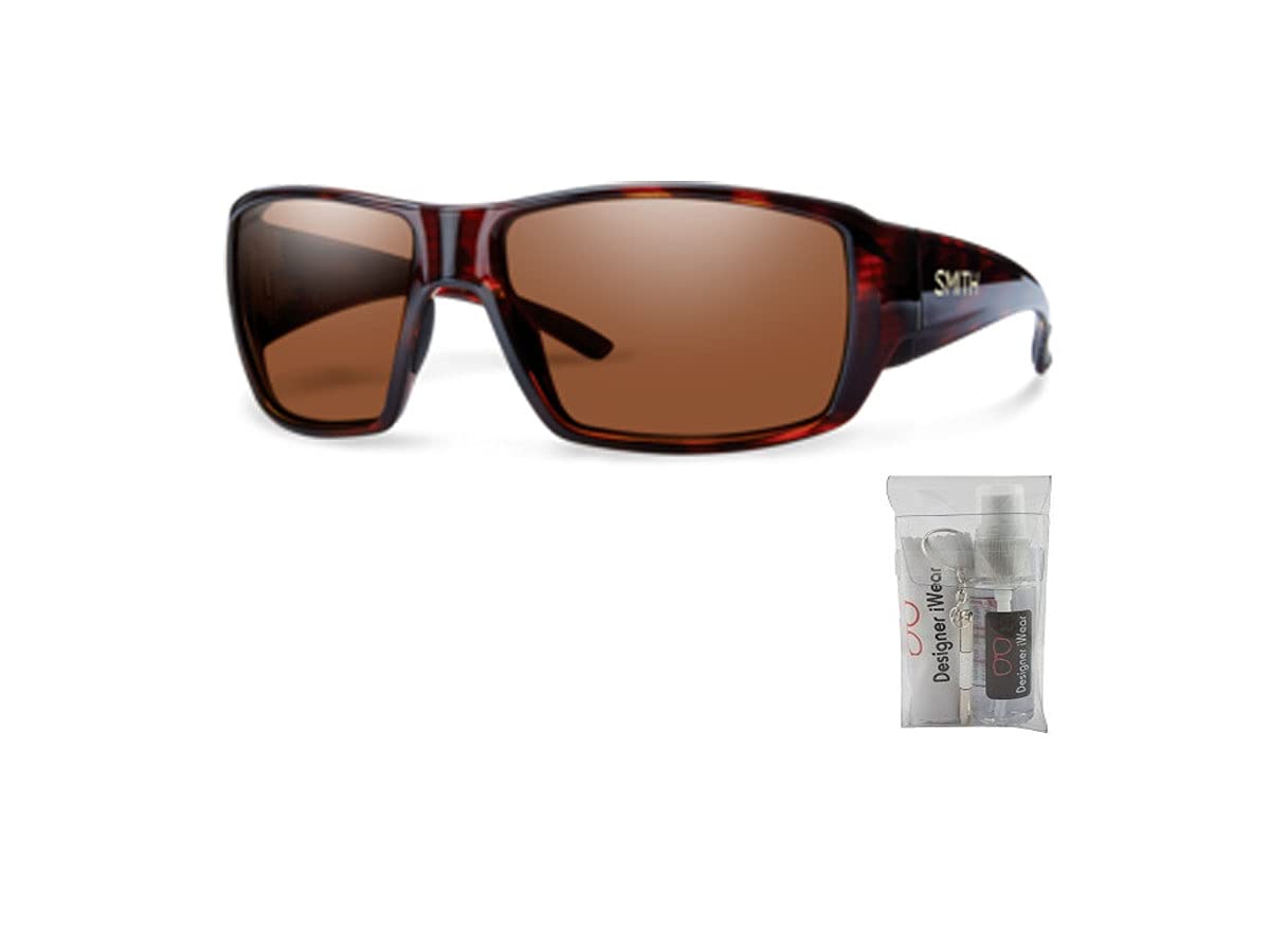SMITH Guide's Choice 003/QG 62MM Matte Black/ChromaPop Polarized Blue Mirror Rectangular Sunglasses for Men for Women + BUNDLE with Designer iWear Eyewear Kit