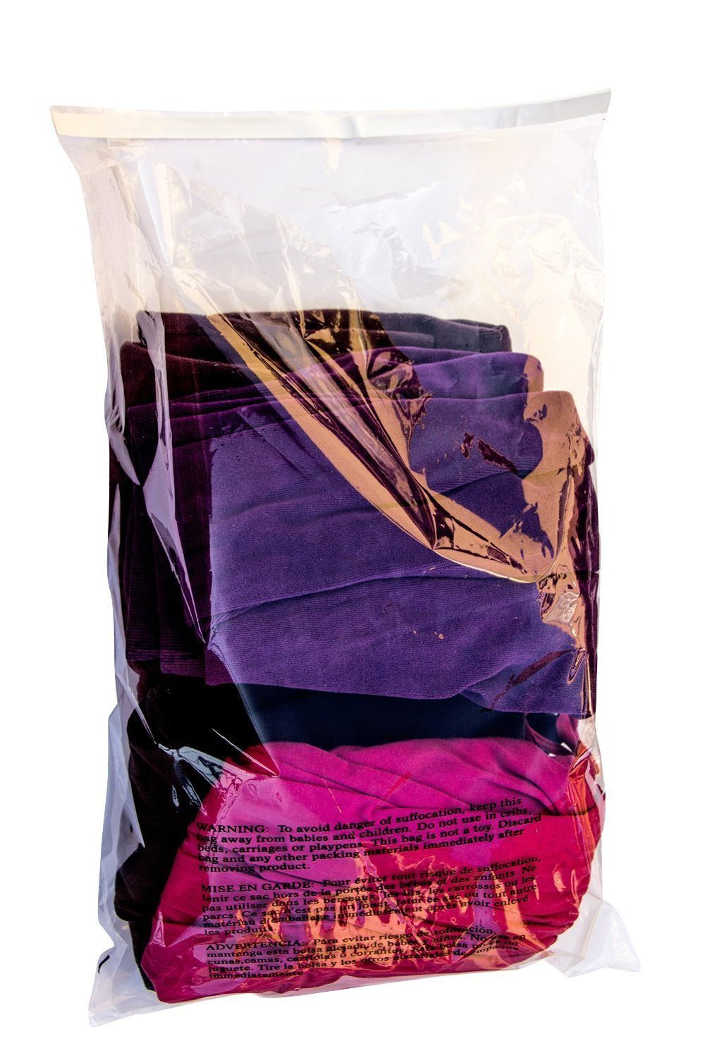 Poly Bags with Suffocation Warning 9x12", 11x14", 14x20" - Large Combo Pack of 300 (100 each size) - Clear Poly Bags by Retail Supply Co - Resealable