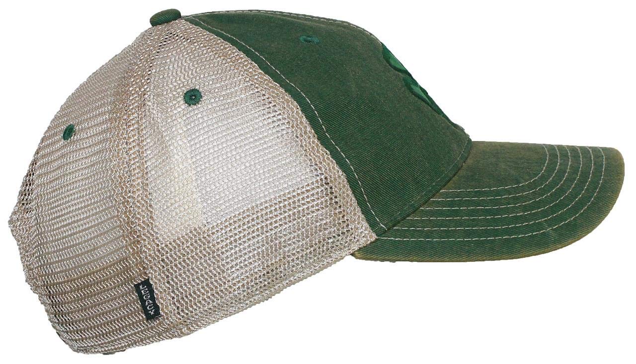 Tropic Hats Adult Embroidered Shamrock/Clover Legacy OFA Snapback Trucker Ballcap - Kelly Green
