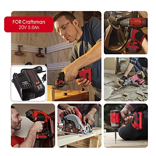 TenHutt 【Upgrade Li-ion】 20V 3.0Ah Replacement Battery for Craftsman 20V Battery V20 Lithium Ion CMCB205 CMCB204 CMCB206 CMCB202 CMCB201 20V Cordless Power Tools