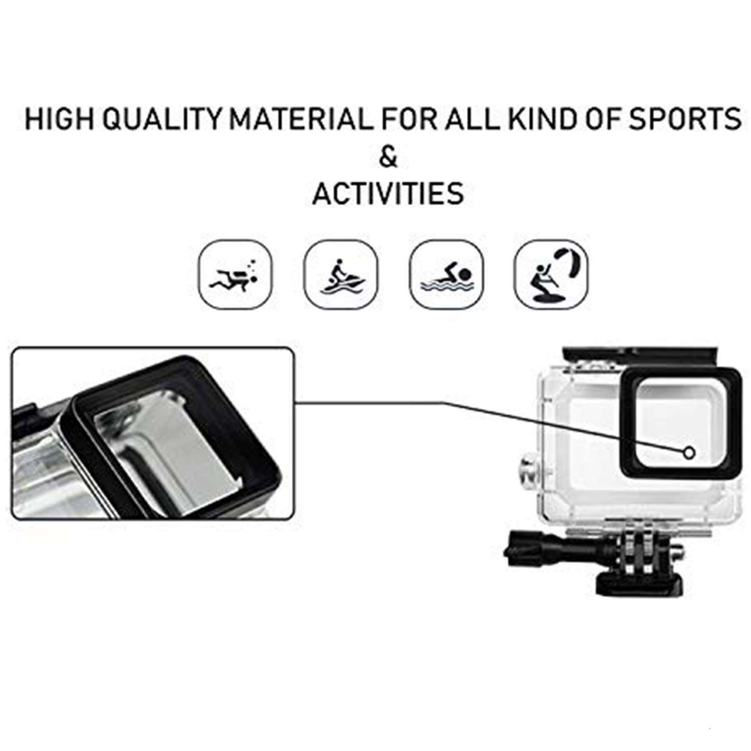 RAXPY Protective Housing Border Protective Shell Case Accessory Frame for Gopro Hero 5 Hero 6 and Hero 7 Black with Quick Pull Movable Socket (Gopro Housing)