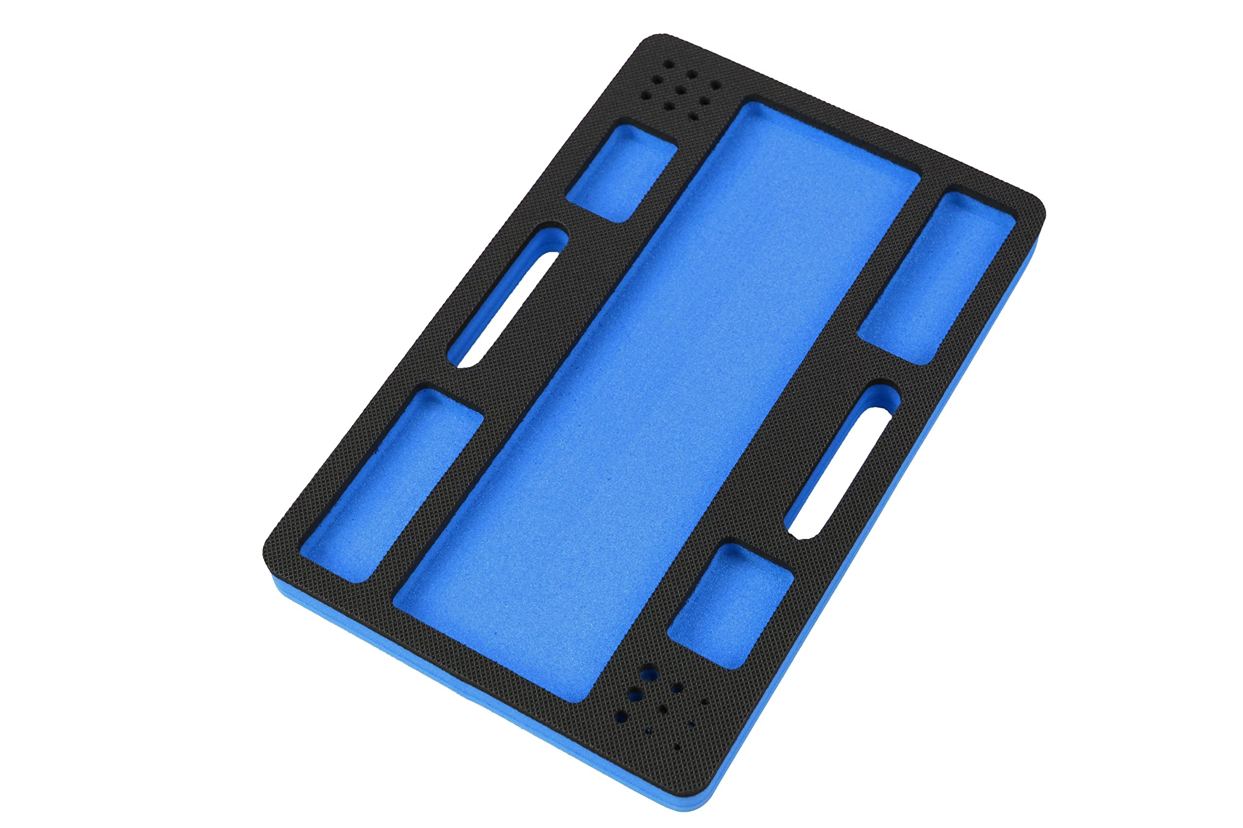 Polar Whale Tool Work Tray Organizer Blue and Black Durable Foam Non-Slip Anti-Rattle Bin Holder Drawer Insert with Handles 5 Pockets with Bit Holes Portable Home Work Garage 14 x 9 Inches