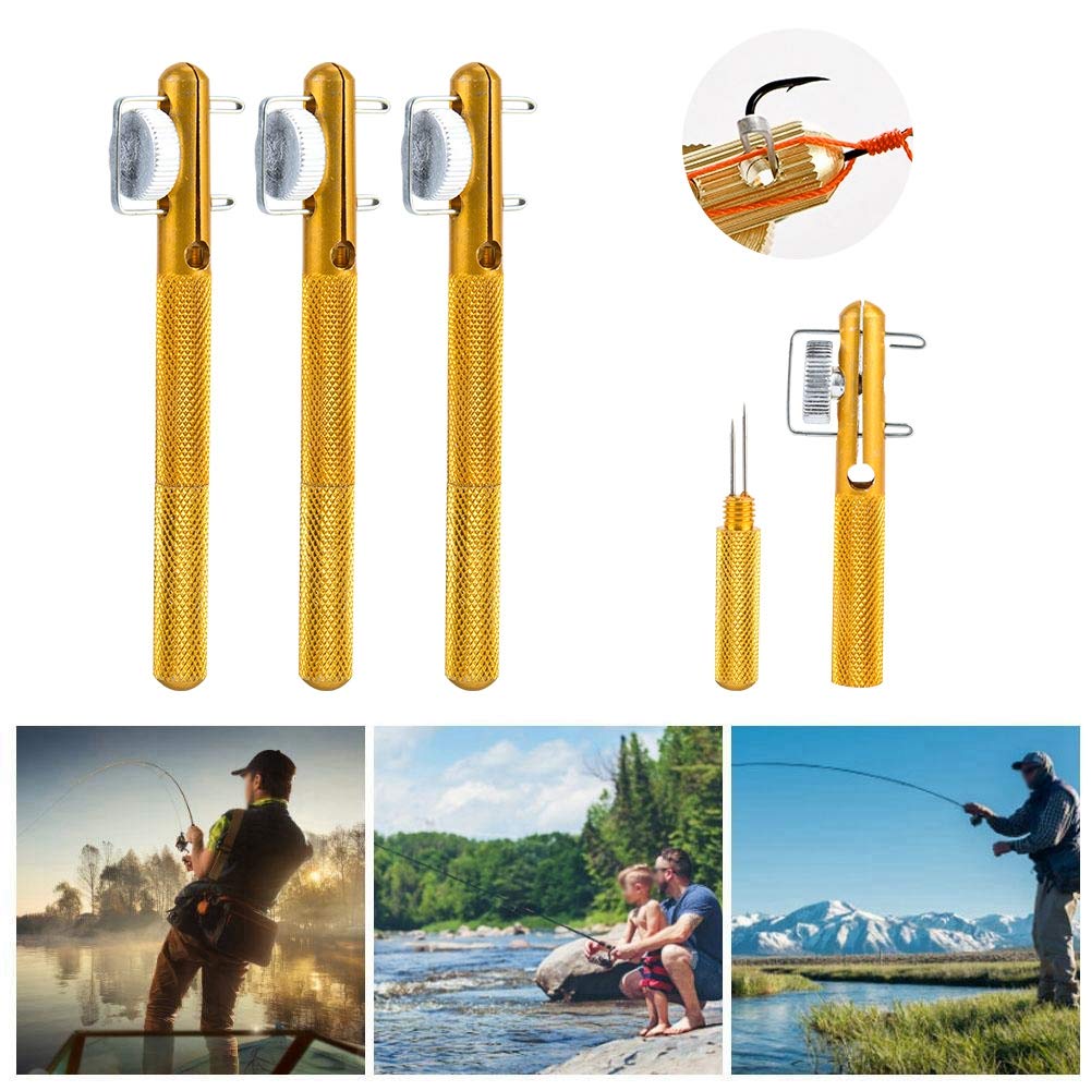 Yeuipea Fishing Tying Knot Tool,4PCS Nail Knot Fast Tying Tool Fly Fishing Line Hook Tier Tackle Accessory