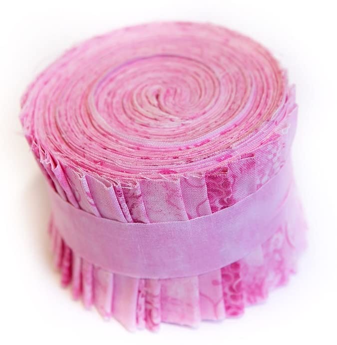 Mix Pink Jelly Roll pre-Cut, 100% Cotton Fabric Quilting Strips (2.5 inch - 20 Pieces)