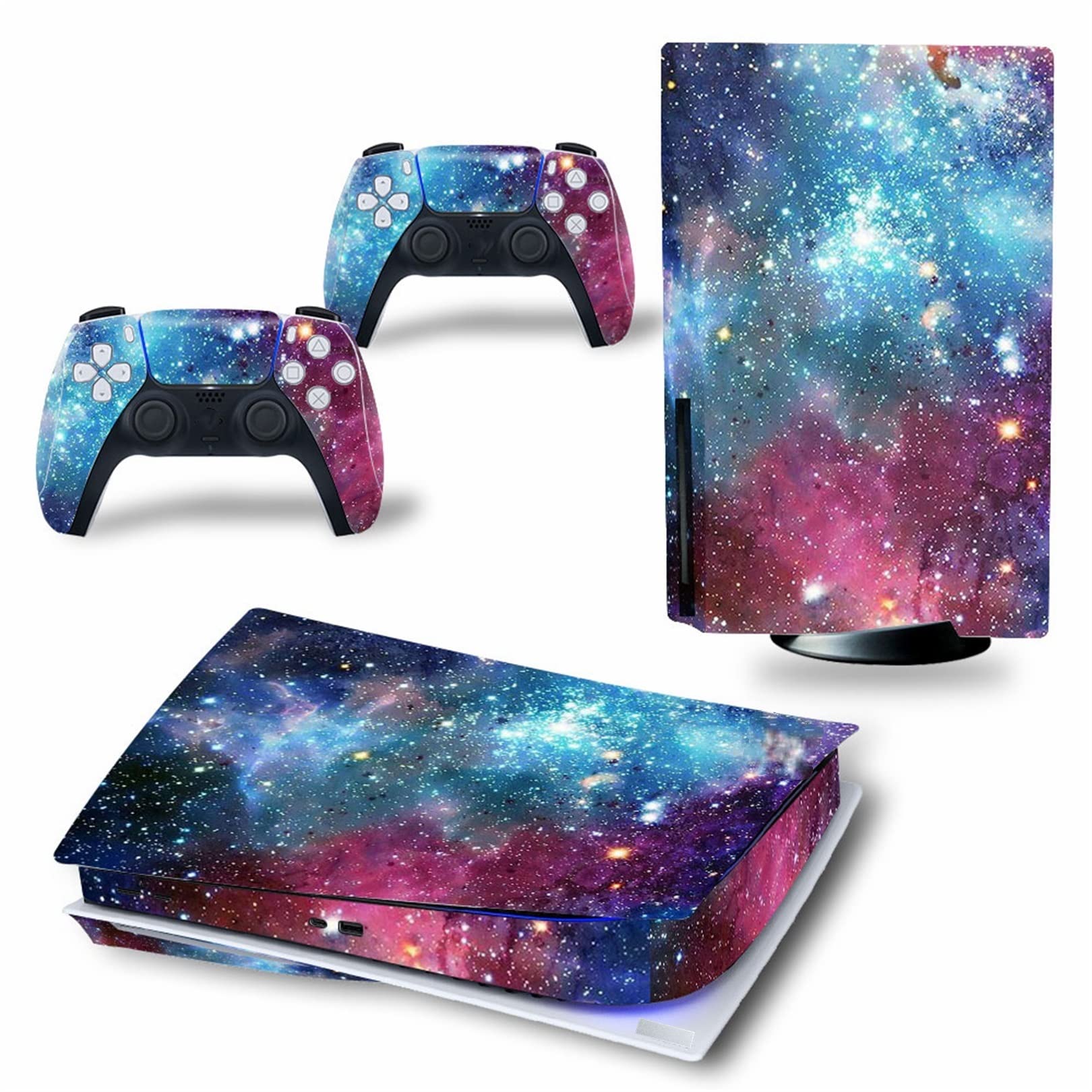WREXIL LEEWEE for PS5 Skin Disc Edition & Digital Edition Console and Controller Vinyl Cover Skins Wraps Scratch Resistant, Compatible with for PS5 168500 No Foaming (Size : Disc Version)