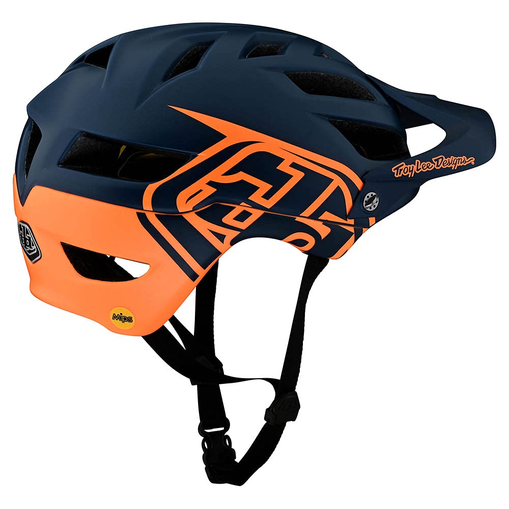 Troy Lee Designs MIPS A1 Classic Half Shell Adult Bicycle Helmet Comfortable Lightweight. XC, Trail, Cross Country Bicycle. Unisex. (MD/LG, Tangelo/Marine)
