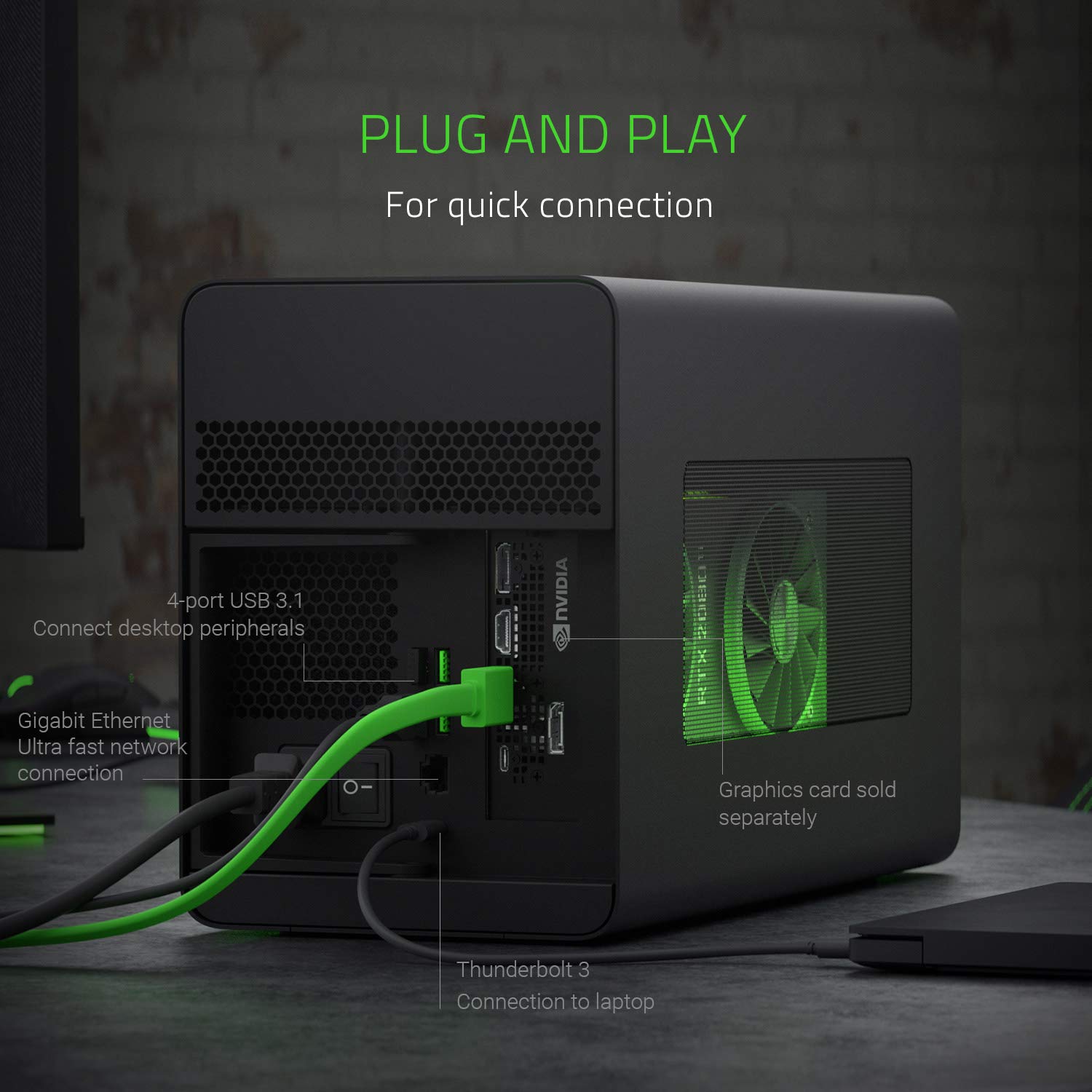 Razer Core X Chroma Aluminum External GPU Enclosure (eGPU): Compatible with Windows & MacOS Thunderbolt 3 Laptops, NVIDIA/AMD PCIe Support, 700W PSU, 4X USB 3.1, 1x Gbit Ethernet, Chroma RGB, Black