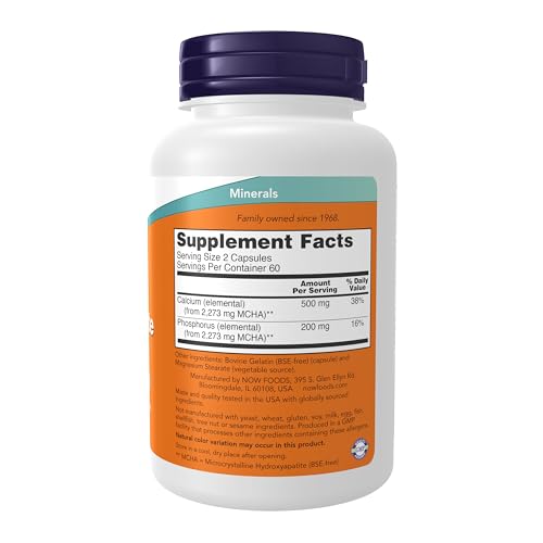 NOW Supplements, Calcium Hydroxyapatite Caps, Supports Bone Health*, 120 Capsules