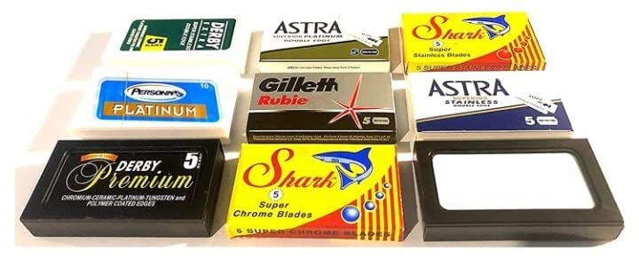 Razor Blades Club Astra-Derby-Shark-Pers0nna 50 Quality Double Edge Razor Blades Sampler (9 different brands)