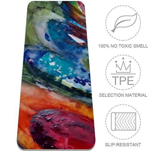 Yoga Mat, Yoga Mats for Home Workout, Workout Mat, Exercise Mats, Pilates Mat, abstract fish watercolor doodle pattern
