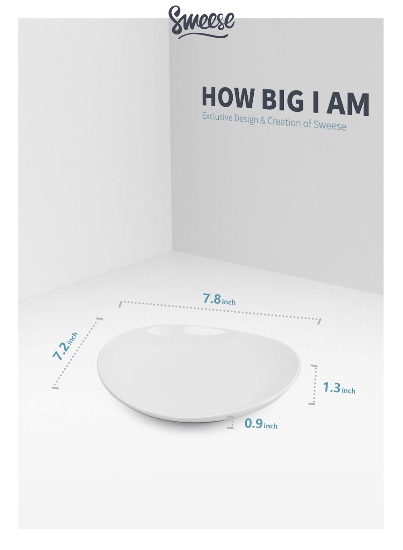 Sweese 7.8 Inch Plates Set of 6 & 42 Ounce Bowls Set of 4