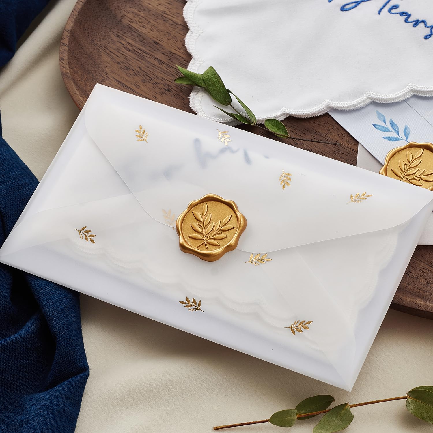 TRULIVA Something Blue, Wedding Day Gift, Embroidered Wedding Handkerchief, for Happy Tears (for happy tears)