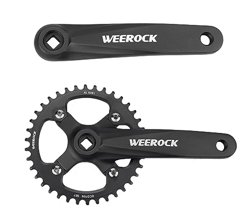 ZUKKA Bike Crankset,170mm Mountain Bike Crankset with 42T,Replacement for Bicycle Crank Arm Set MTB Crankset