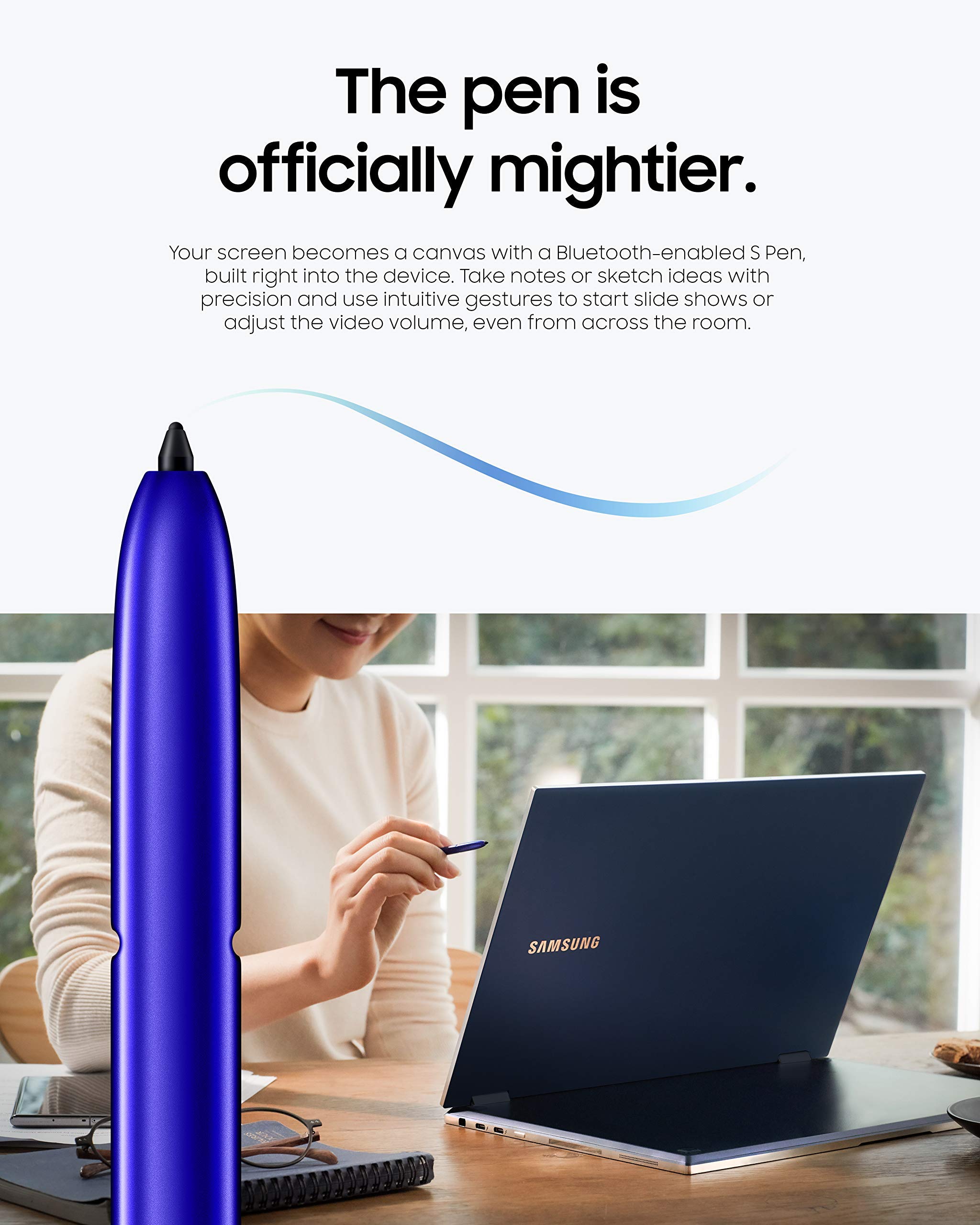 Samsung Galaxy Book Flex 13.3” Laptop| QLED Display and Intel Core i7 Processor | 8GB Memory | 512GB SSD| Long Battery Life and Bluetooth-Enabled S Pen | (NP930QCG-K01US), Blue (Renewed)