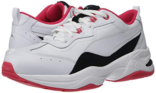 Puma Women's Cilia Sneaker, White Black-red Rose Silver, 7.5 M US