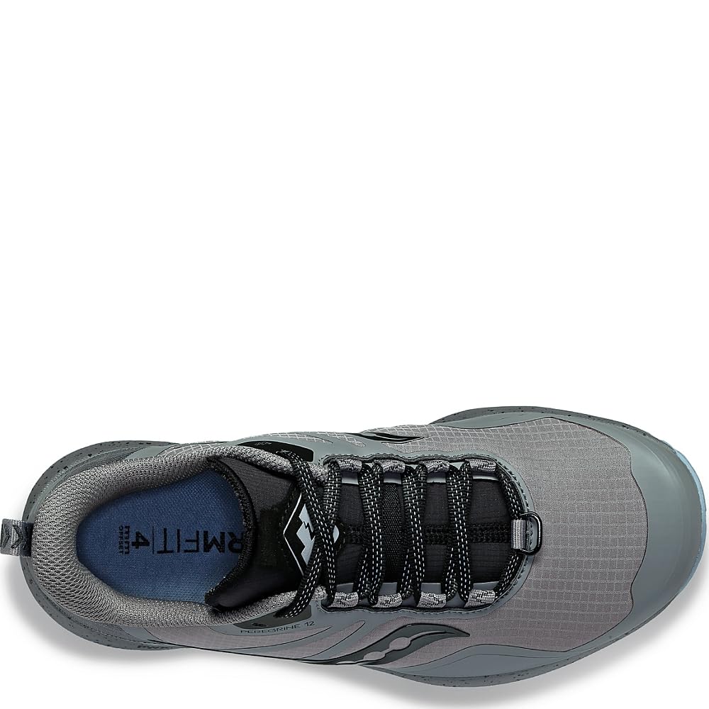Saucony Women's Peregrine ICE+ 3 Sneaker, Gravel/Black, 6.5