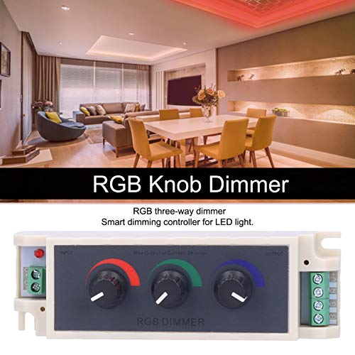 Oumefar Light Dimmer, Three‑Way Dimmer RGB Controller RGB Knob Dimmer Knob Control for LED Lights for Ribbon Lights