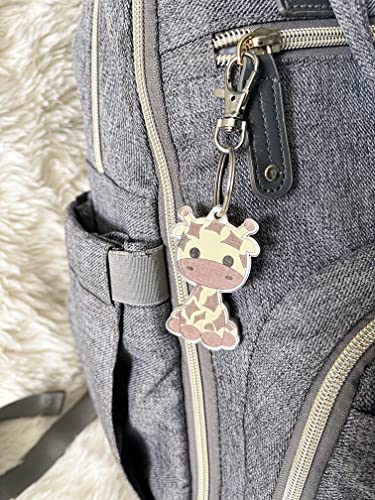 The Acrylic Place Baby Giraffe Keychain - Charm for Purse Diaper Bag Tote Bag Kids Backpack Keychain (Backpack Size)