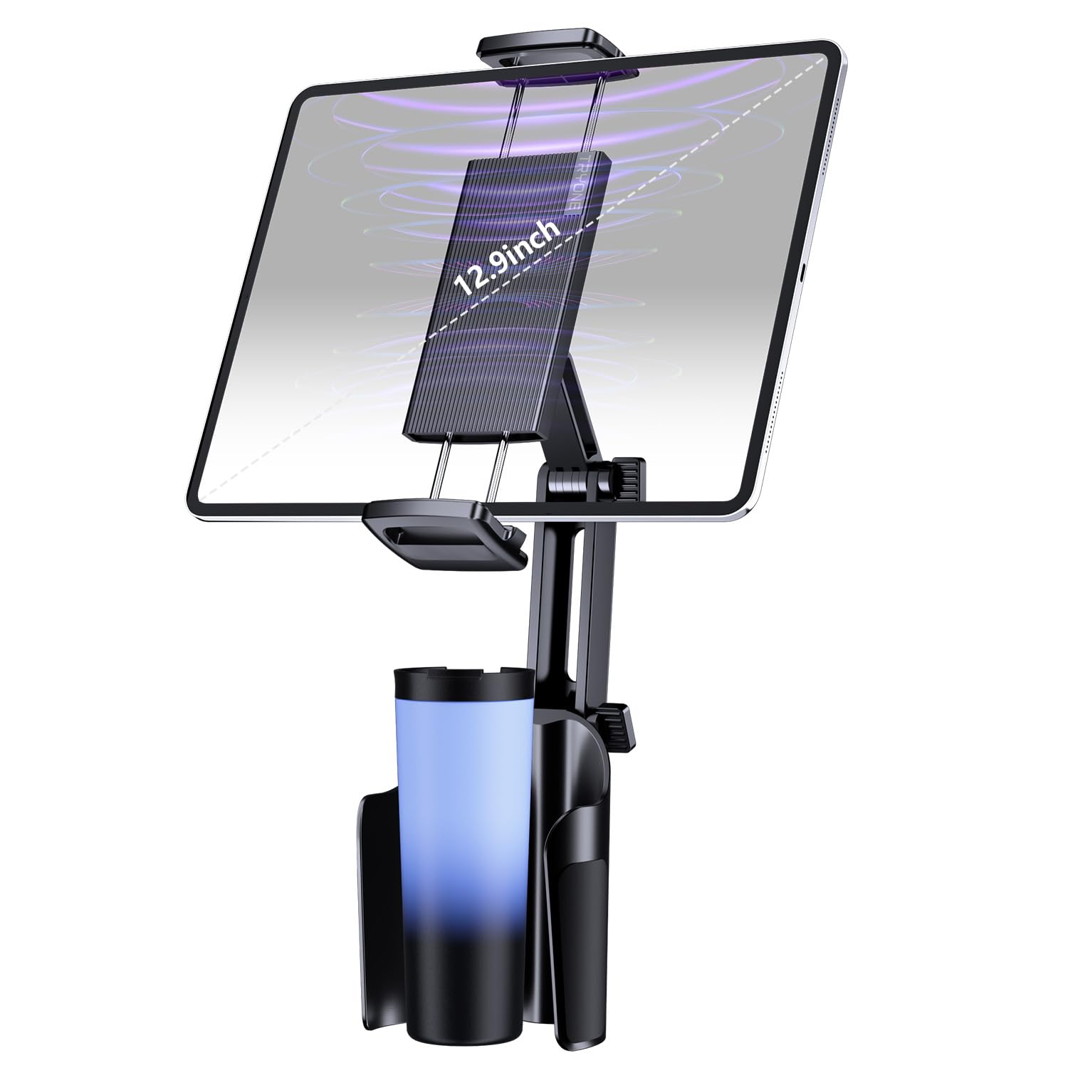 Tryone Tablet Holder Mount for Car Cup Auto CupTablets Stand Compatible withiPad Pro Air Mini | Galaxy Tab | Kindle Fire Hd | Switch Lite