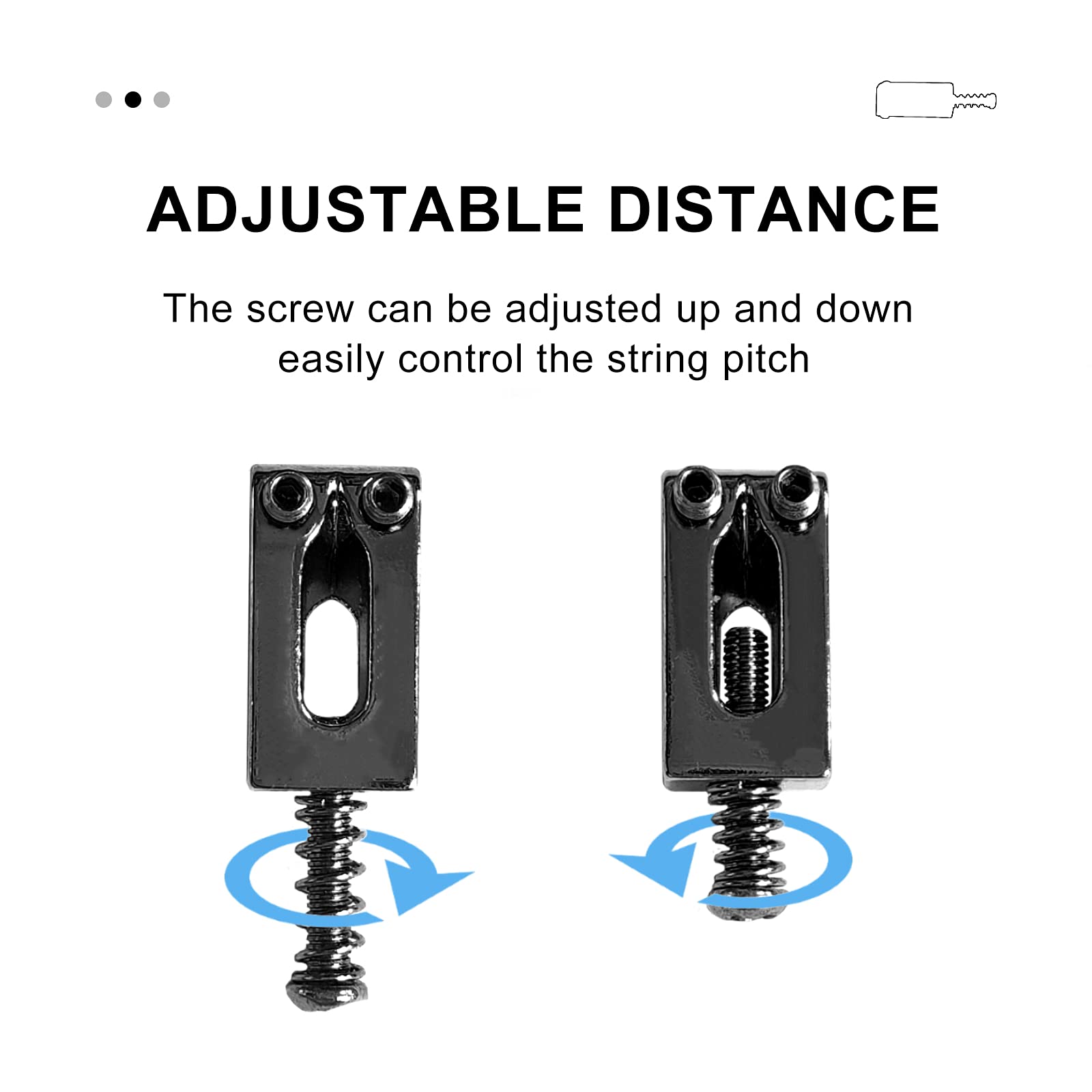 SAPHUE Guitar Bridge Saddle with Spring Screws Wrench Tremolo for Fender Strat Stratocaster Tele Telecaster Electric Guitar Replacement Parts Accessories 6Pcs Bridge Saddles(Black)