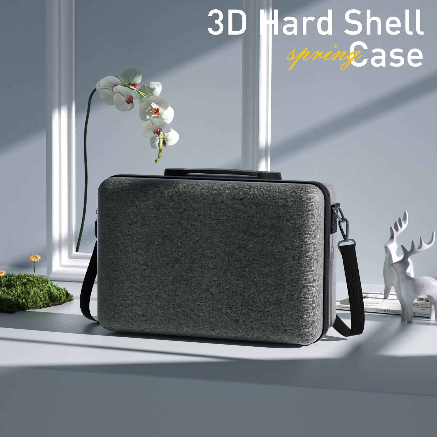 VORI Case for Meta Quest 3 and Oculus Quest 2 fit Elite Strap, with Silicone Face Cover, Portable Hard Carrying Case for Meta Quest 3 VR Headset and Controller Accessories for Travel and Home Storage