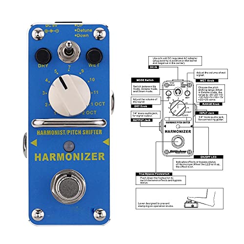 ZYZMH AHAR-3 Harmonizer Harmonist/Pitch Shifter Electric Guitar Effect Pedal Mini Single Effect with True Bypass