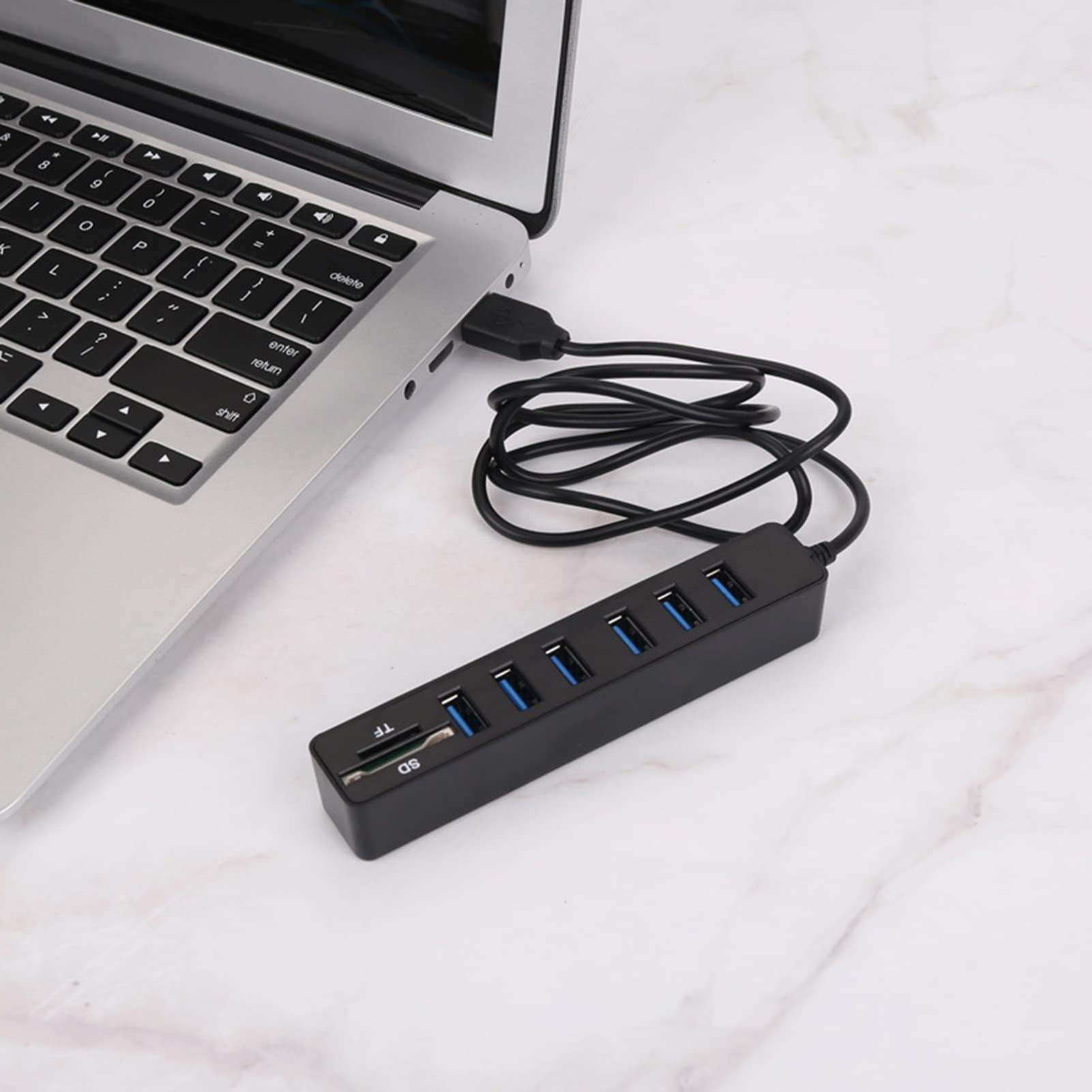 WskLinft USB Adapter Station Converter with Long Cable All in One USB Port Expander for Office