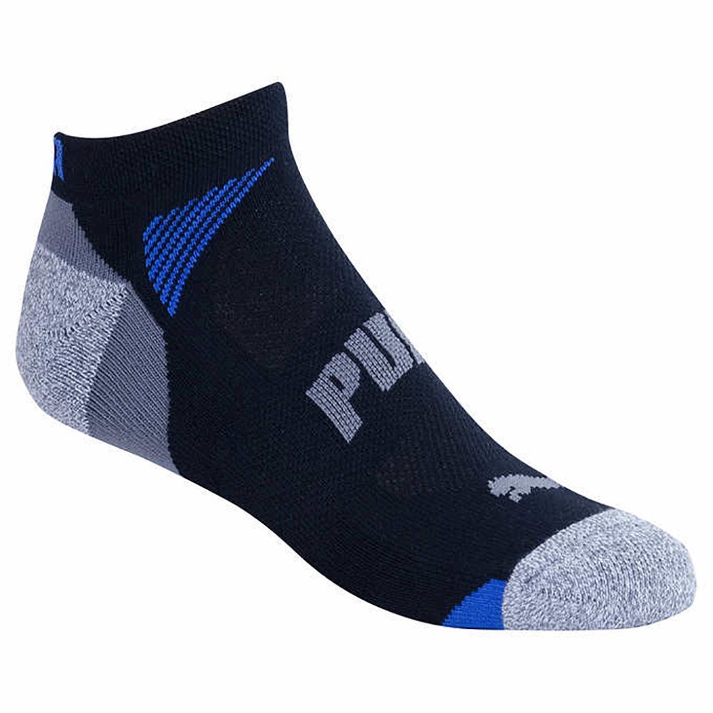 PUMA Men's No show Sport Socks, Moisture Control, Arch Support (8 Pair) (Extended Size - Shoe Size (12-16, Black-White)