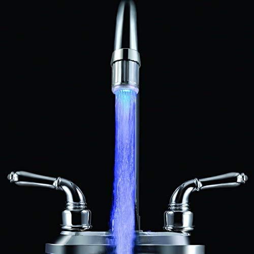 SNOMYRS 7-Color Change Automatically LED Water Faucet Light Water Stream Color Changing Faucet Tap Sink Faucet for Kitchen and Bathroom(7 Color-1PC)