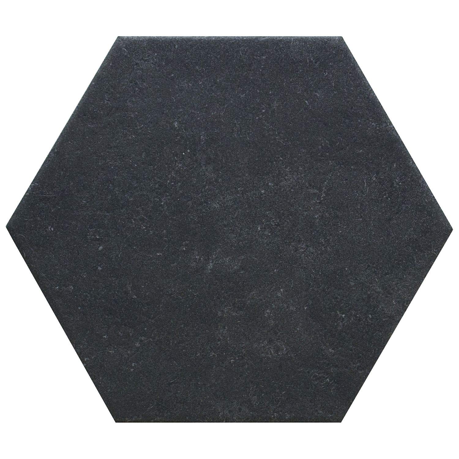 Sanskrit Black Hex Matte Porcelain Floor and Wall Tile Sample