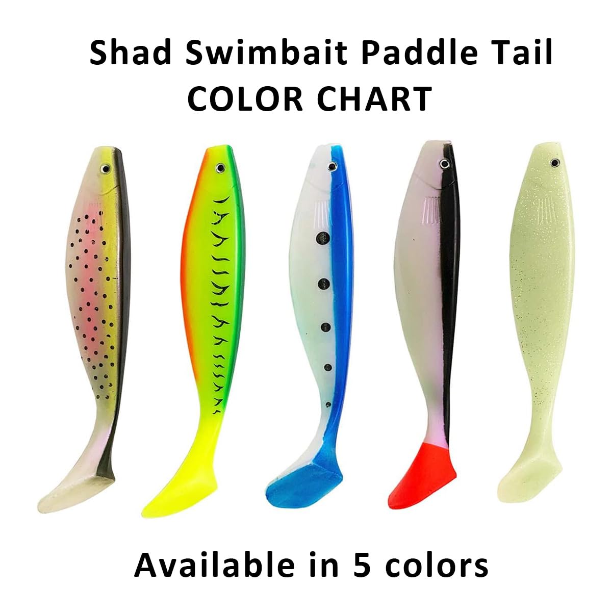 Sanhu 9" Shad Swimbait Paddle Tail Chartreuse Mackerel 6 Pieces