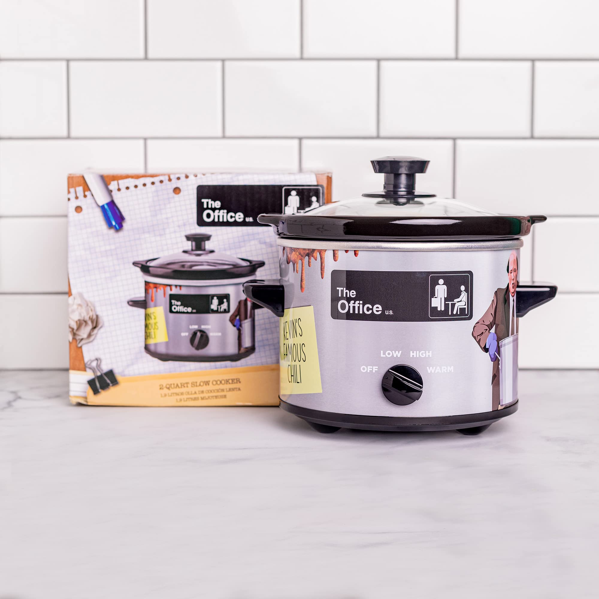 Uncanny Brands The Office 2qt Slow Cooker- Cook Kevin's Famous Chili - Small Appliance