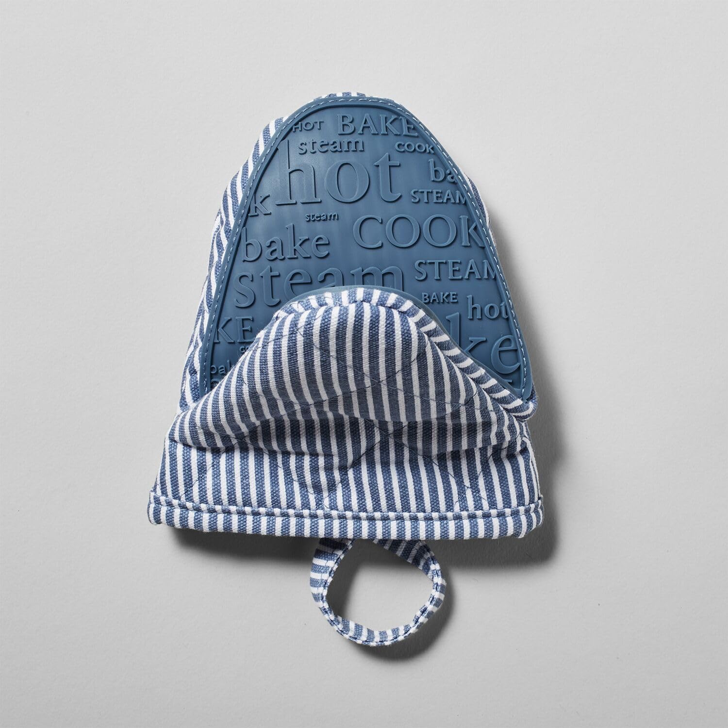 Sur La Table Silicone Striped Mini Pinch Mitt, Blue