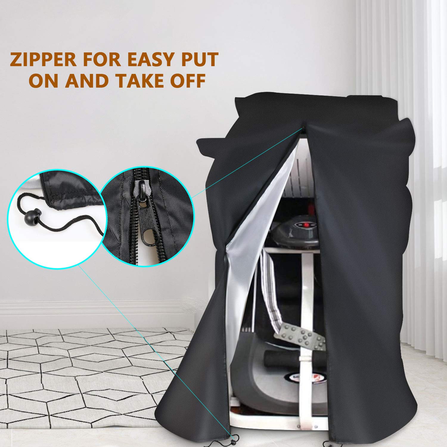 POMER Treadmill Cover, 81x37x67inch Dustproof Oxford Fabric with Zipper Running Machine Protective Cover for Non-Folding Home Treadmill