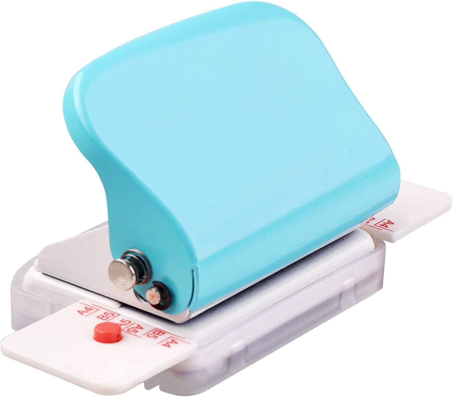 SQWAN Metal 6 Hole Punch, Portable Handheld Hole Puncher, Daily Paper Puncher for A4/A5/B5 Size, Loose Leaf Hole Punch, 5 Sheet Capacity (Green)
