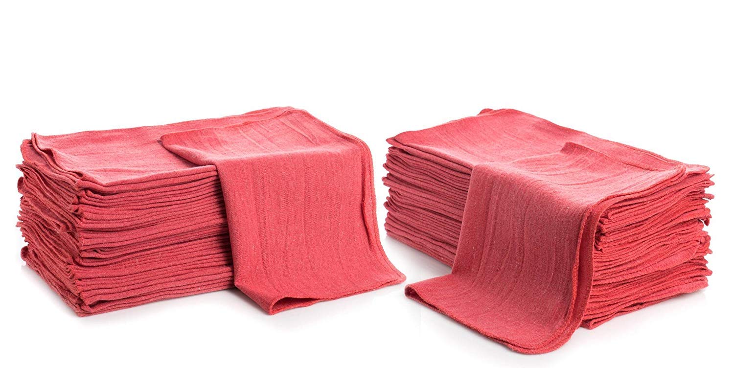 SIMPLI-MAGIC Shop Towels Pack of 300, Red and White
