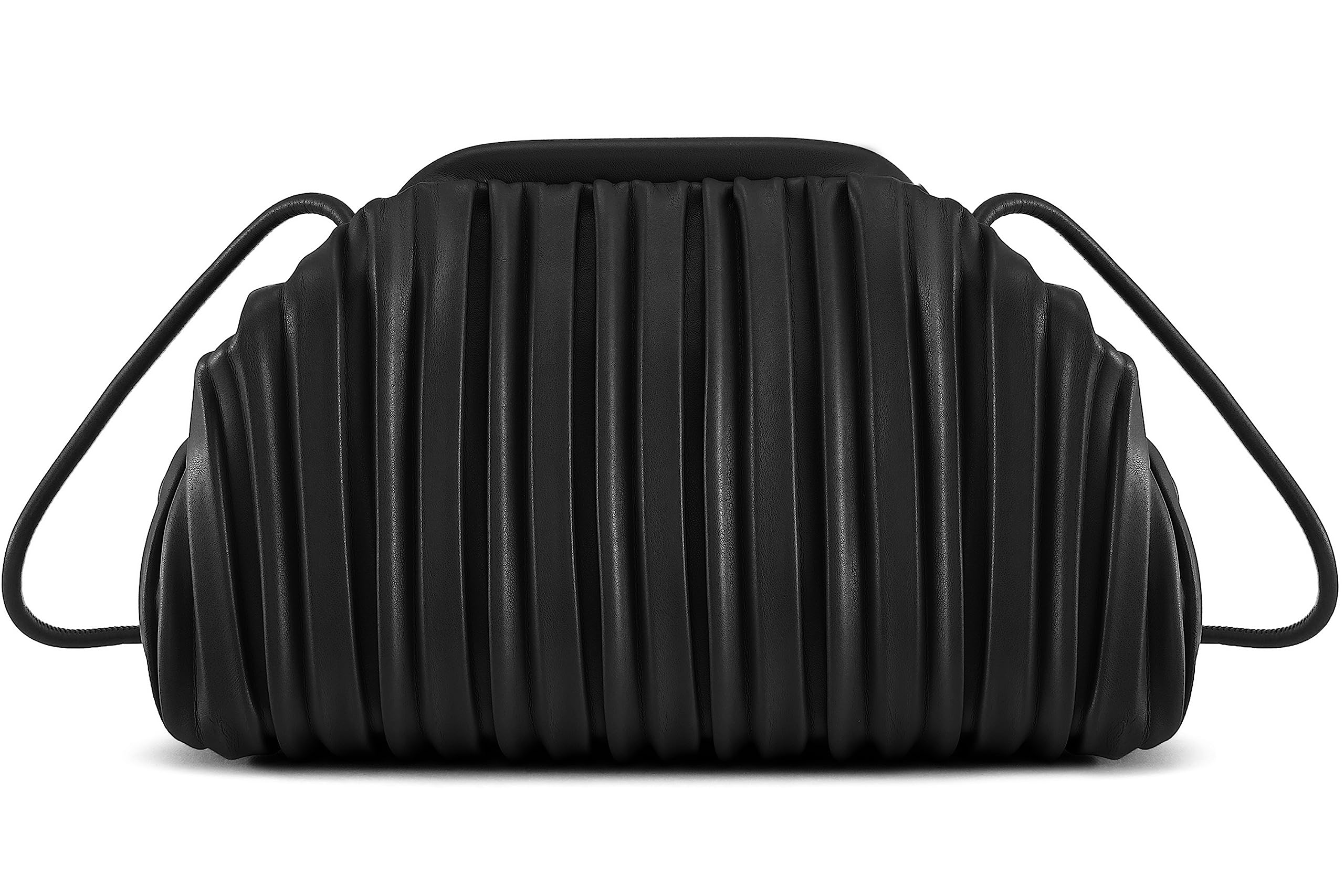 NIUEIMEE ZHOU Ruched Dumpling Bag for Women PU Leather Cloud Handbag Clutch Purse Retro Shoulder Crossbody Bags