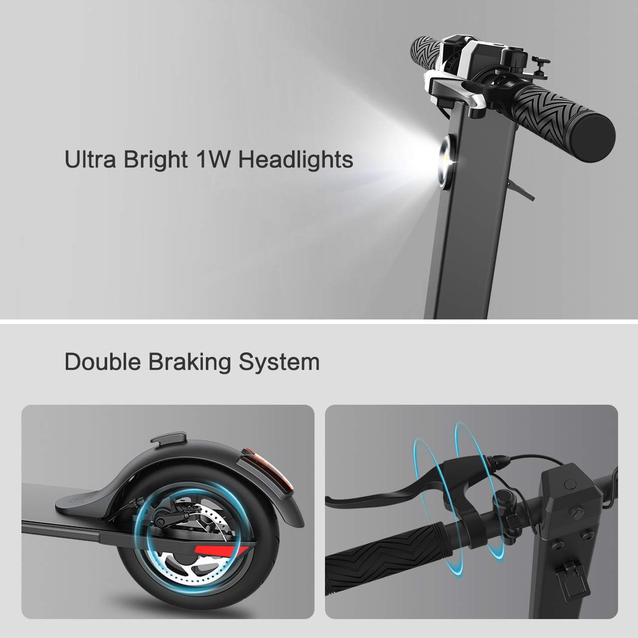 S5-II Electric Scooter, Portable and Folding E-Scooter, with 8.5" Pneumatic Tires, up to 10 Miles Long-Range Battery Electric Scooter for Adults, Upgraded Version