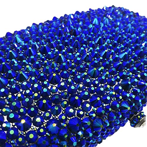 ZHUHW Women Blue Crystal Evening Clutch Purse and Handbag with Spikes Wedding Diamond Metal Clutches