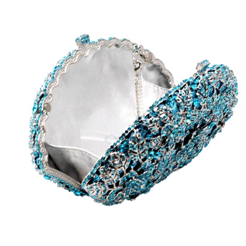 ZHUHW Women Evening Handbag Solid Crystal Flower Purses Chain Wedding Wallet Clutches Bags (Color : A, Size : 1)