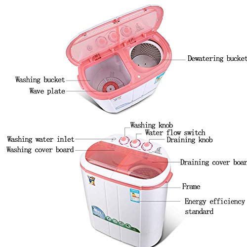 Portable Washing Machine Twin Tub Washer Machine with Wash and Spin Cycle Compartments (Color : D)