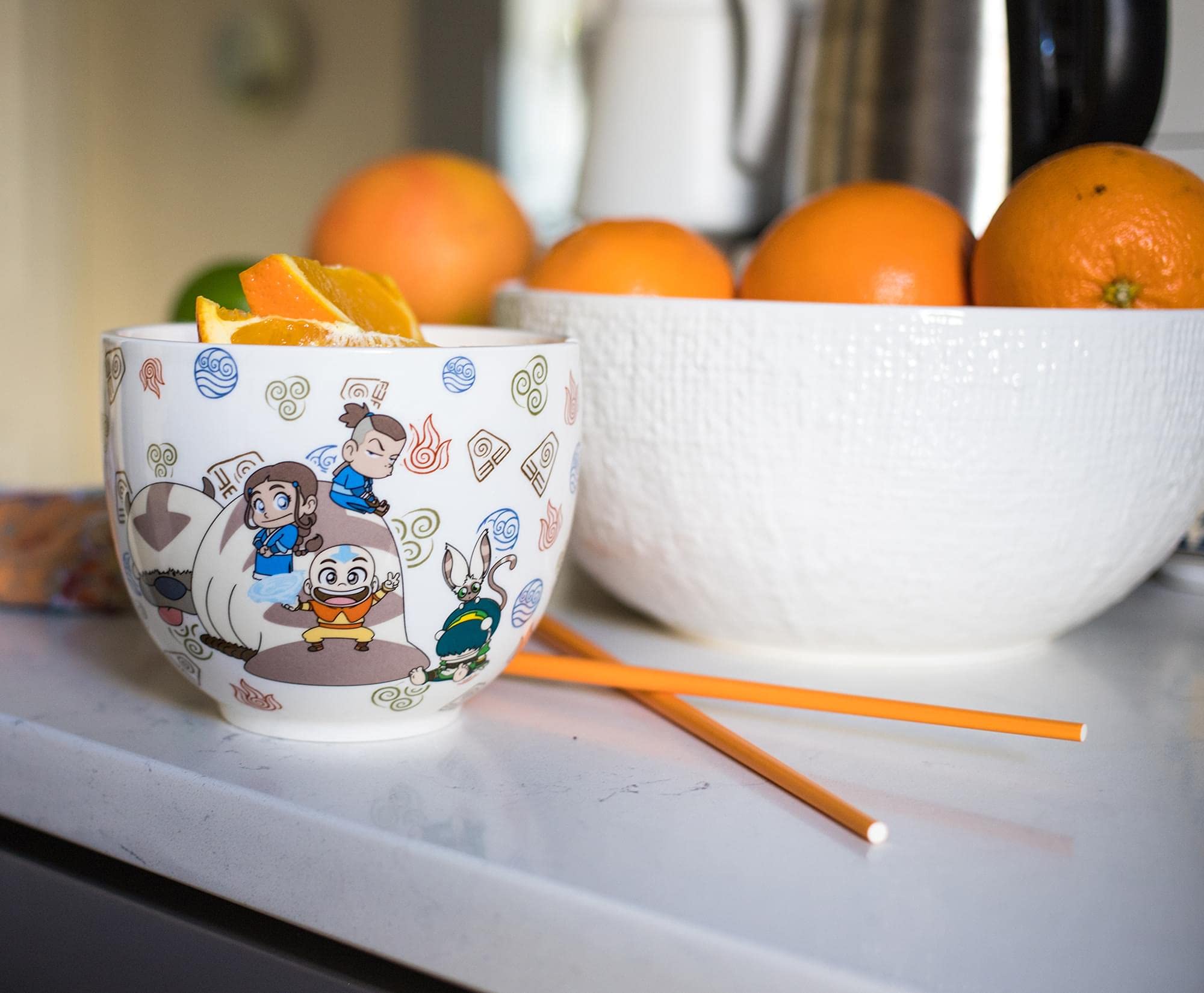 Surreal Entertainment Avatar: The Last Airbender Japanese Dinner Set | 18-Ounce Ramen Bowl, Chopsticks